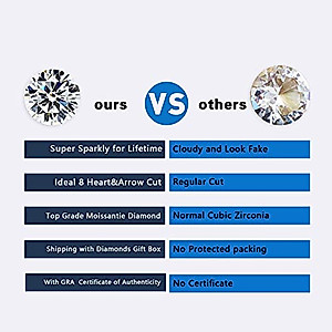 SecreTalk Heart Moissanite Pendant Necklace 2CT 18K White Gold Plated Silver D Color Ideal Cut Diamond Necklace for Women with Certificate of Authenticity (Classic 6P)