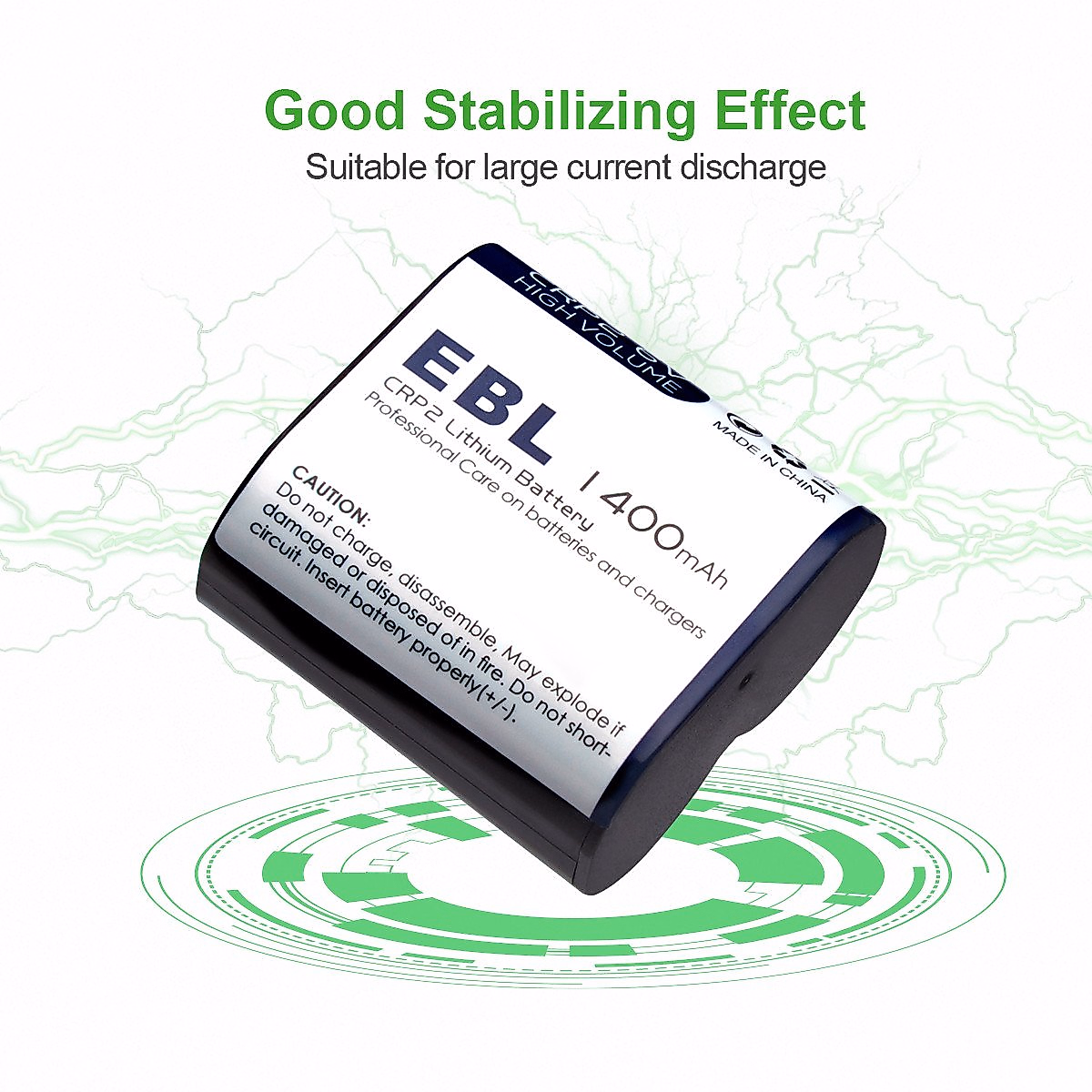 EBL CR-P2 Batteries, 6V 1400mAh Lithium Photo Battery Replaces 223A DL223A EL223AP