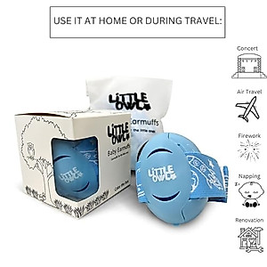 Little Owl Noise Cancelling Headphones for Kids - Baby & Toddler Ear Protection Earmuffs with Elastic Headband