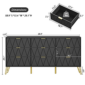 Anbuy 9 Drawer Dresser and Night Stand Sets for Bedroom Black, Two Drawers Nightstand Set of 2 & 9 Drawer Dresser Combo 3 Pieces (Black)