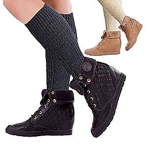 SUMONA 6 pairs Women Cable Knit Knee High Winter Boot Socks 9-11 (Assorted, 9-11)