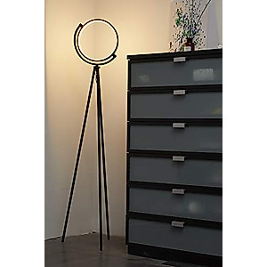 Syrinx Eclipse LED Floor Lamp, Modern Tripod LED Floor Lamp LED Ring Light for Living Rooms, Bedroom, Dorm Room, Office