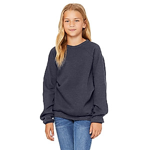 BELLA + CANVAS Youth Sponge Fleece Sweatshirt S Heather Navy