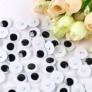 UUYYEO 100 Pcs Plastic Wiggle Eye Buttons Sew On Wiggle Eyes Craft Googly Eyes Stuffed Animal Making Supplies Clothing Embellishments 8mm