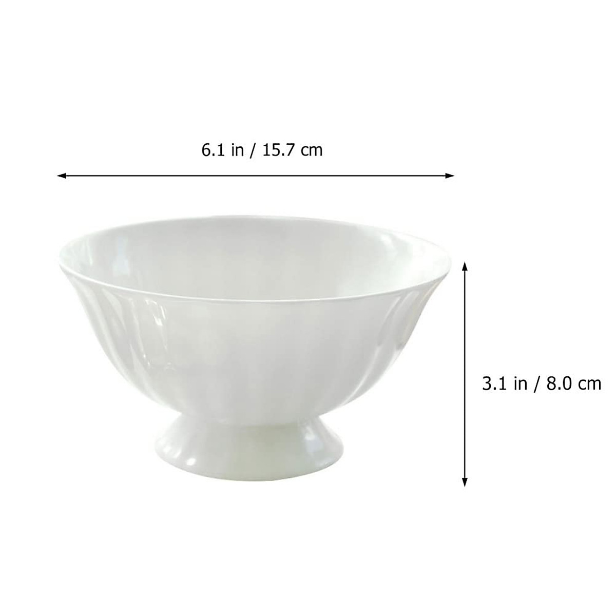 DOITOOL Ceramic Footed Bowl Round Pedestal Bowl Decorative Fruit Bowl Holder Dessert Display Stand for Kitchen Counter Centerpiece Table Decor Serving Fruit Tray White
