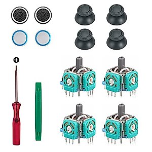 Replacement Thumbsticks Compatible with PlayStation 5 DualSense Wireless Controller, 3D Joystick Module Parts Analog Caps Compatible with Sony PS5 Controller 4pcs