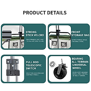 Collapsible Foldable Wagon Cart Heavy Duty Outdoor Utility Wagon 270 Lbs Load-Bearing Beach Wagon Cart with Large Brake Wheels Portable Sports Wagon for Beach Garden Camping