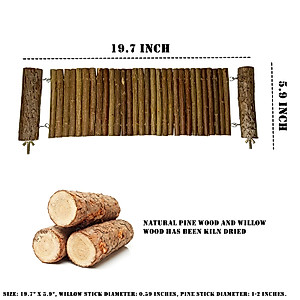 Chinchilla Wooden Ladder Bridge Platform Toy, Chinchilla Suspension Bridge, Small Animal Climbing Toys for Chinchilla Hamsters Sugar Glider Squirrel Gerbils Rat and Other Small Animals