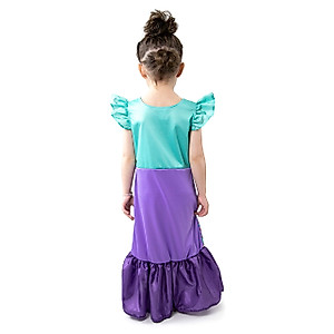 Little Adventures Purple Sparkle Mermaid Princess Dress Up Costume (Large Age 5-7) - Machine Washable Child Pretend Play and Party Dress with No Glitter