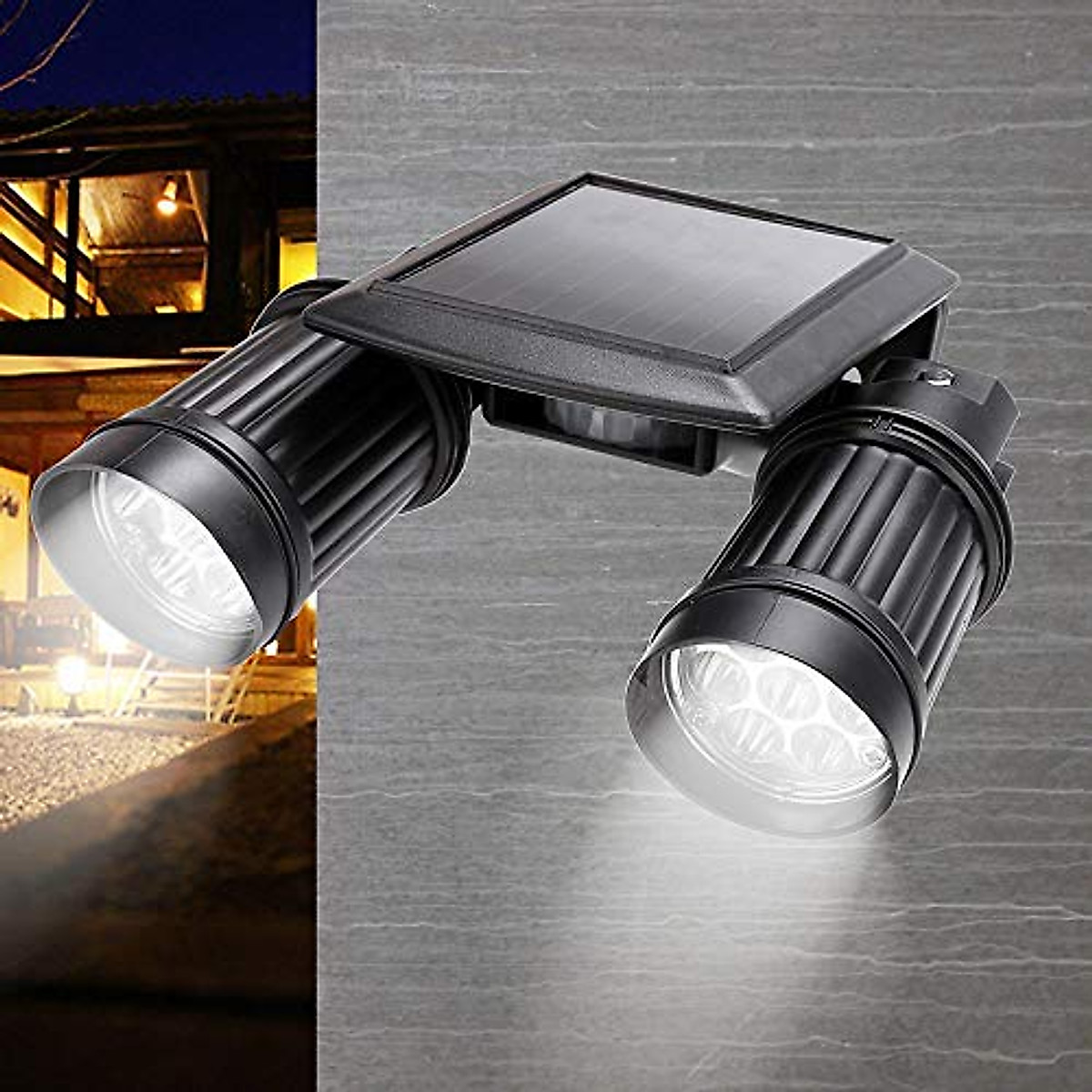 ALOOVOO 14 LED Solar Lamp PIR Motion Detector Door Wall Light Outdoor Wall Lamp Security Spot Lighting LED Dual Light