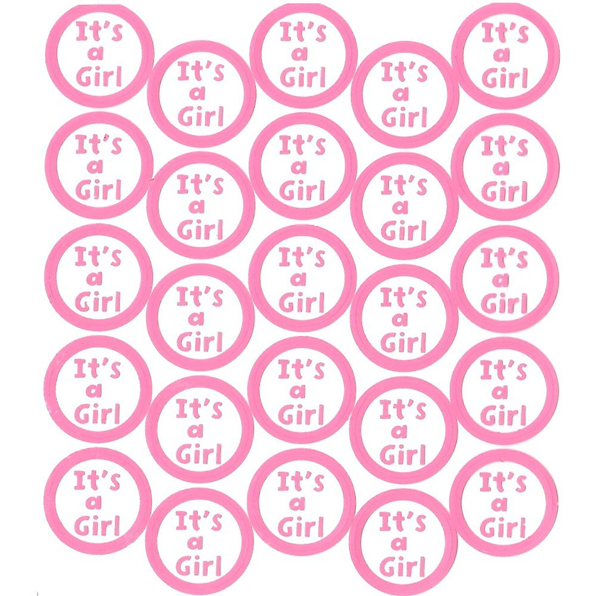 Sticker Seals - It's a Girl - Clear with Pink Writing (50 pieces)