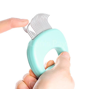 Leo's Paw The Original Pet Hair Removal Massaging Shell Comb Soft Deshedding Brush Grooming and Shedding Matted Fur Remover Dematting tool for Long and Short Hair Cat Dog Puppy Bunny (Mint)