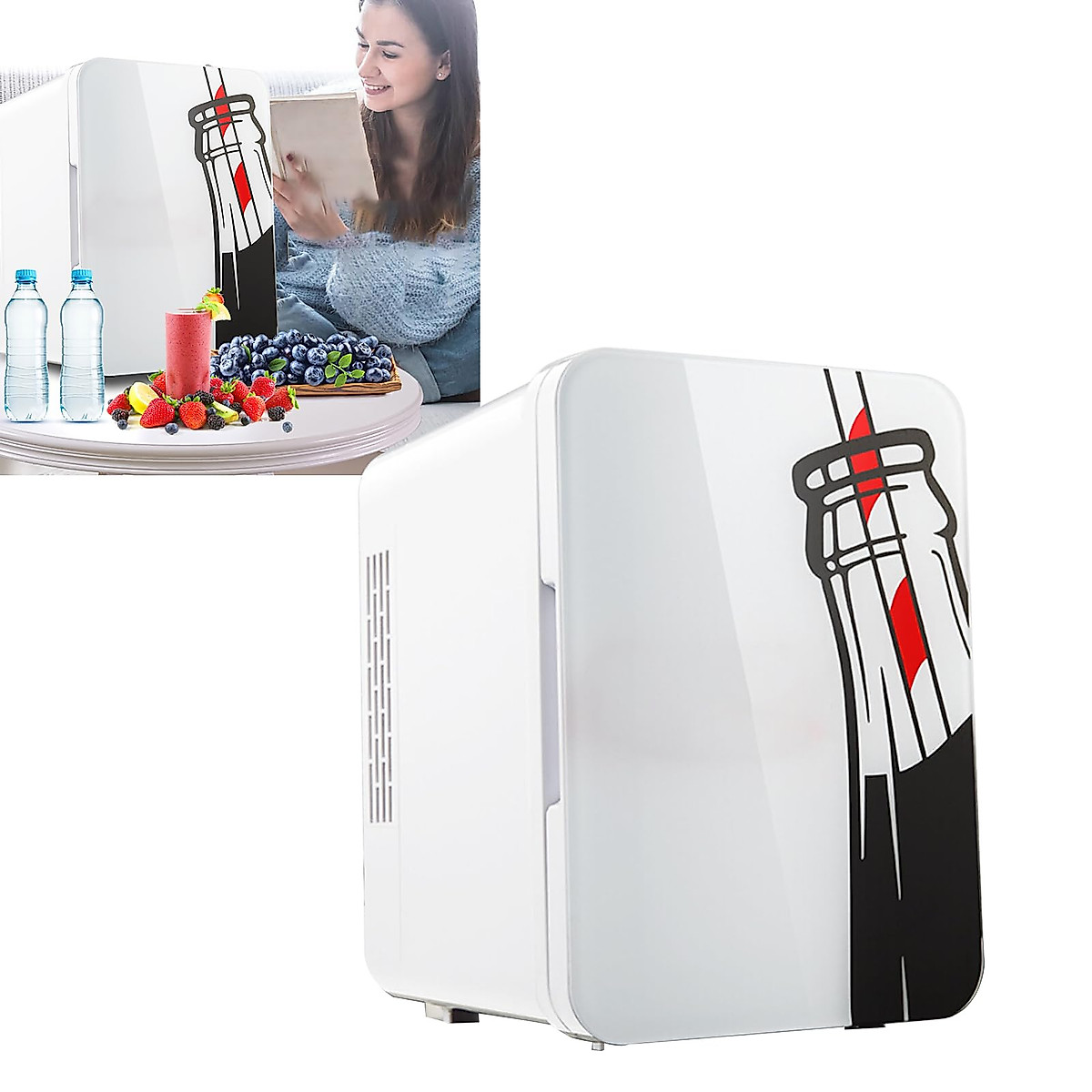 Tnfeeon Mini Fridge, Portable Thermoelectric Cooler and Warmer Refrigerators for Father's Day Gift Skincare Beverage Food Home Office and Car Snacks Lunch Drinks Cosmetics