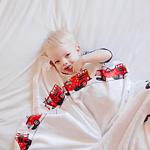 Baby Monthly Milestone Blanket boy | Free: Truck Costume + Star and Rectangular Felt Frames | Plush Extra Soft Fleece | Photography Backdrop Memory | Large 40" x 60" | Newborn