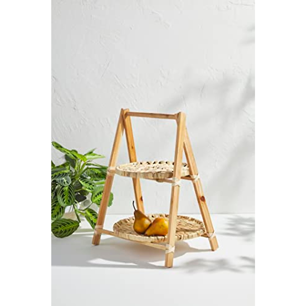 Mud Pie Hyacinth Tiered Server; 20 1/4" X 13" Dia Brown