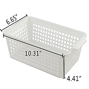 Fiazony 6-Pack White Plastic Storage Basket, Small Storage Basket