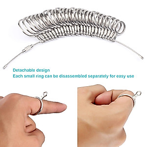 CDBOVID Ring Gauge Tool Ring Stainless Ring on Finger Measuring Ring Tool, Jewelry Sizers Rings Custom Standard Hand Rings Accessories