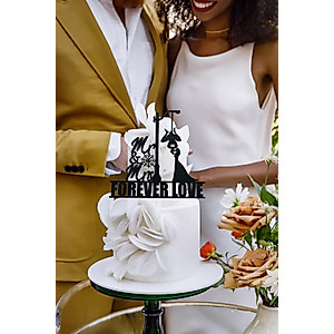 Funny Wedding Cake Topper,Bride and Groom Silhouette Wedding Cake Topper,Couple Cake Topper,Kissing Cake Topper,Super Hero Theme Wedding Cake Topper