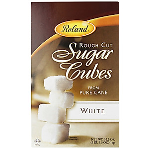 Roland Foods Rough Cut White Sugar Cubes, Specialty Imported Food, 35-Ounce Box [2 pack]