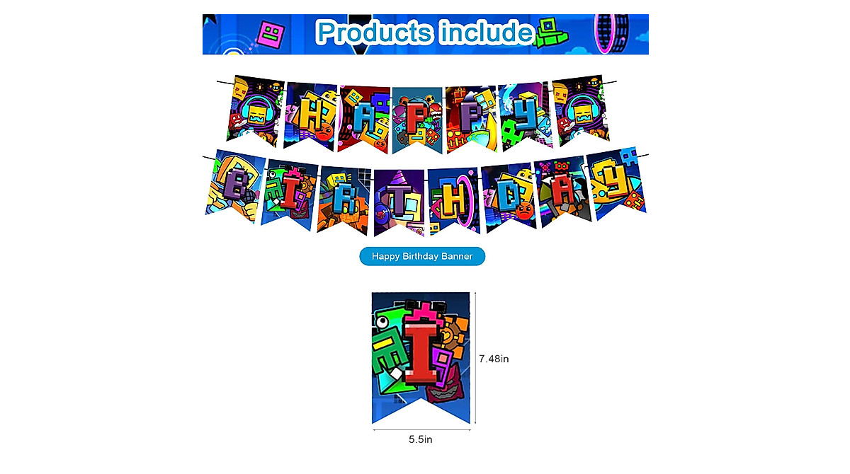 Geometry Dash Birthday Party Supplies for Fun Celebrations