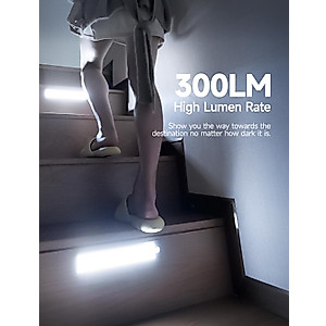 YIGER 2 Packs Under Cabinet Lights, 2000mAh Rechargeable 62 LED White Lighting, Wireless Motion Sensor Light Indoor,4 Modes Night Light, Stick-On Magnetic Closet Lights for Kitchen, Hallway