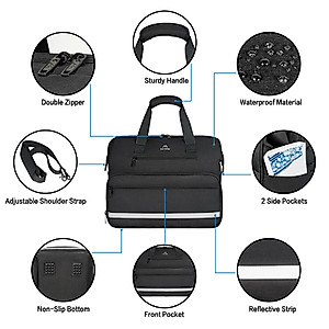 MATEIN Medical Bag, Large Water-Resistant First Aid Bags with Many Pocktets for Nursing, Portable Clinical Home Health Bag Doctor Bag Nurse Gifts for Home Visits, Health Care, Hospice, Black