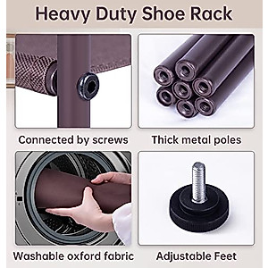 MISSLO Boot Shoe Rack for Closet Shoe 0rganizer 4 Tier Shoe Storage Shelf fits 20-Pair Sneakers for Garage, Entryway, Bedroom Floor, Bronze
