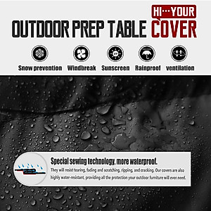 Prep Table Cover, Fits 52 inch Keter Unity XL Portable Outdoor Table,420D Tear-Resistant, UV Resistant, All Weather Protection Waterproof,52"L x 22"W x 36"H