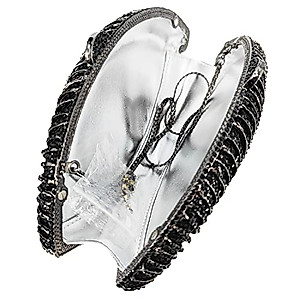 Boutique De FGG The Evil Eye Crystal Clutch Bags Women Evening Minaudiere Purses and Handbags (Small, 130-13 Black)