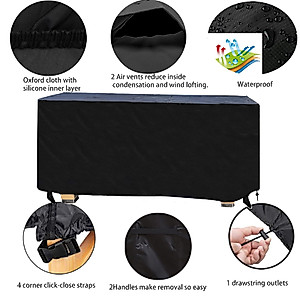 Table Cover 51"(L) x 30"(W) x 28"(H),Outdoor Heavy Duty Waterproof 600D Furniture Cover for Cart Prep Table,Coffee Table,BBQ Grill Table,Office Desk Cover