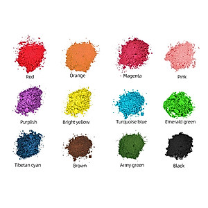 Tie Dye Powder, 12 Colors Dye Packets, Color Powder Packets Bright Fabric Dye, Tie Dye Party Supplies Suitable for Children and Adults（12Pack,10G Per Pack）