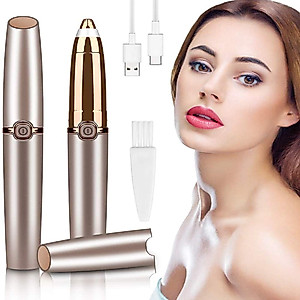 Rechargeable Eyebrow Hair Removal For Women, MMCAT Painless Electric Eyebrow Trimmer Epilator, Ladies Eyebrow Razor Shaver For Eyebrow Hair Remover With LED Light (Rose Gold)