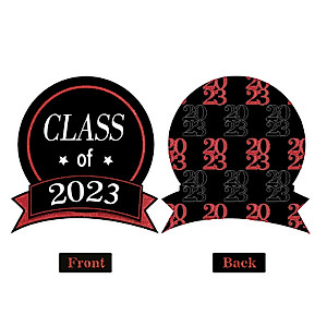 Graduation Party Decorations 2023-30 Pack Red and Black Grad Centerpiece Sticks - 2023 Class Supplies Table Topper Decor for Kindergarten Preschool High School College