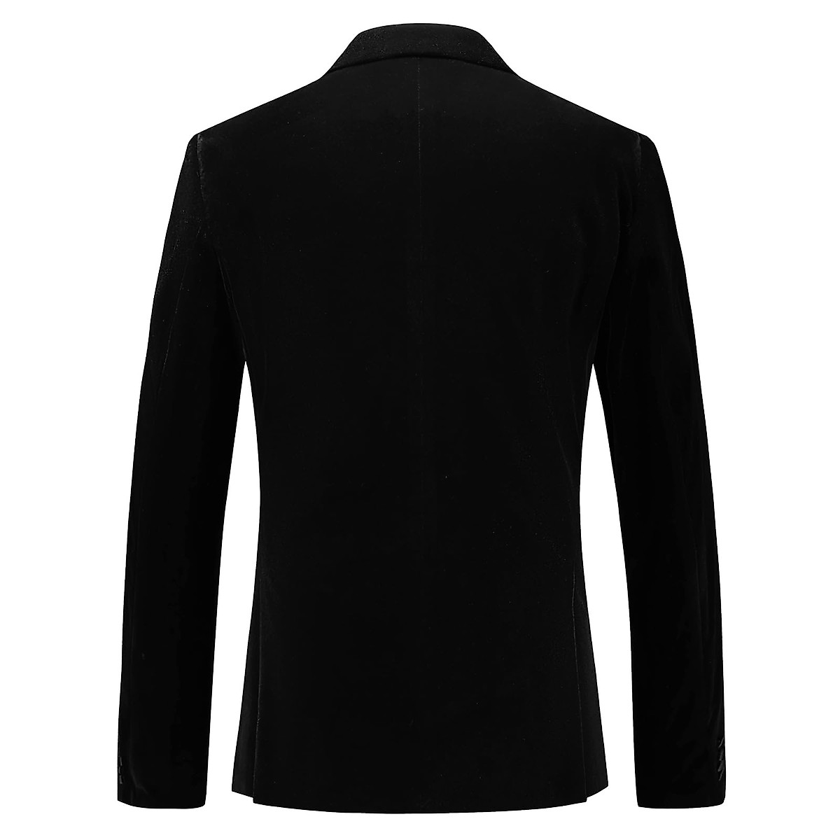 Mens Velvet Blazer Slim Fit Suit Jacket for Men Peaked Lapel One Button Tuxedo Blazer Wedding Prom Dinner Black