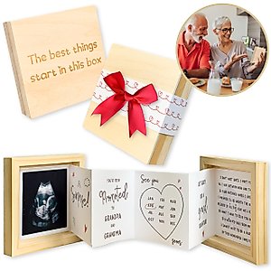 97 Decor Grandparents Baby Announcement Gifts - Pregnancy Announcement for Grandparents - Pregnancy Reveal Grandparents Ideas, New Baby Announcement Surprise, Sonogram Picture Wooden Keepsake Box Gift
