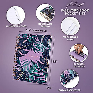 PLANBERRY Password Book – Internet Address Organizer with Alphabetical Tabs – Alphabetized Website & Computer Password Keeper – 4.4x5.5″, Softcover, Pocket Size Wild Purple)