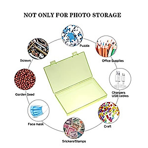 Photo Storage Box 4x6, 18 Inner Extra Large Photo Case Large Photo Organizer Acid-Free Photo Box Storage Photo Keeper Photo Storage Case, Plastic Craft Storage Box for Photo Stickers Stamps Seeds,18 Boxes