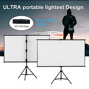 Small Portable Projector Screen Tripod Stand lejiada Mobile Projection Screen, Lightweight Carry & Easy Adjustablle for Schools Meeting Conference Indoor Outdoor Use,