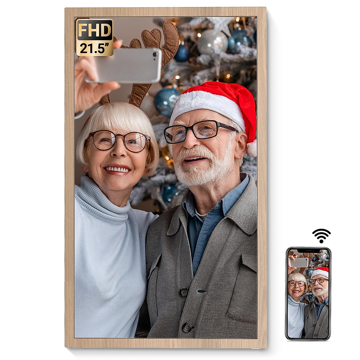 BSIMB 8 Inch Large Digital Picture Frame(Non-Touch Screen), 64GB 1920x1080 FHD WiFi Extra Large Digital Photo Frame with Remote Control, Share Pictures/Videos via App/Email, Auto-Rotate, Black