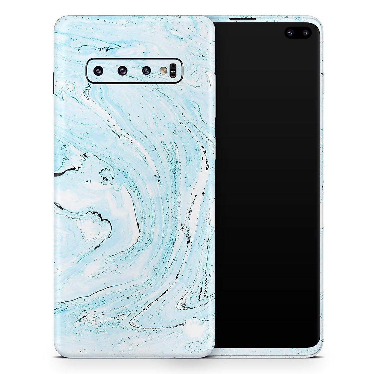 DesignSkinz Ocean Blue Textured Marble Protective Vinyl Decal Wrap Skin Cover Compatible with The Samsung Galaxy S20 (Screen Trim & Back Glass Skin)