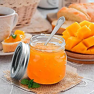 Lyellfe 12 Pack Wide Mouth Mason Jar, 16 Oz Glass Canning Jars with Airtight Lids, Food Safe Jam Jar, Mason Spice Jar for Honey, Jelly, Wedding Favors, Lead-free,Dishwasher Safe