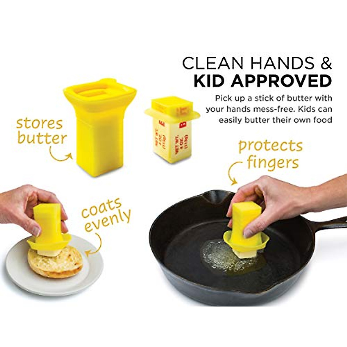 FusionBrands ButterEasy Butter Spreader and Butter Stick Holder - The Simple Way to Spread Butter - Easily Spread Butter on Cookware, Baking Dishes, Corn, Toast and Other Warm Foods