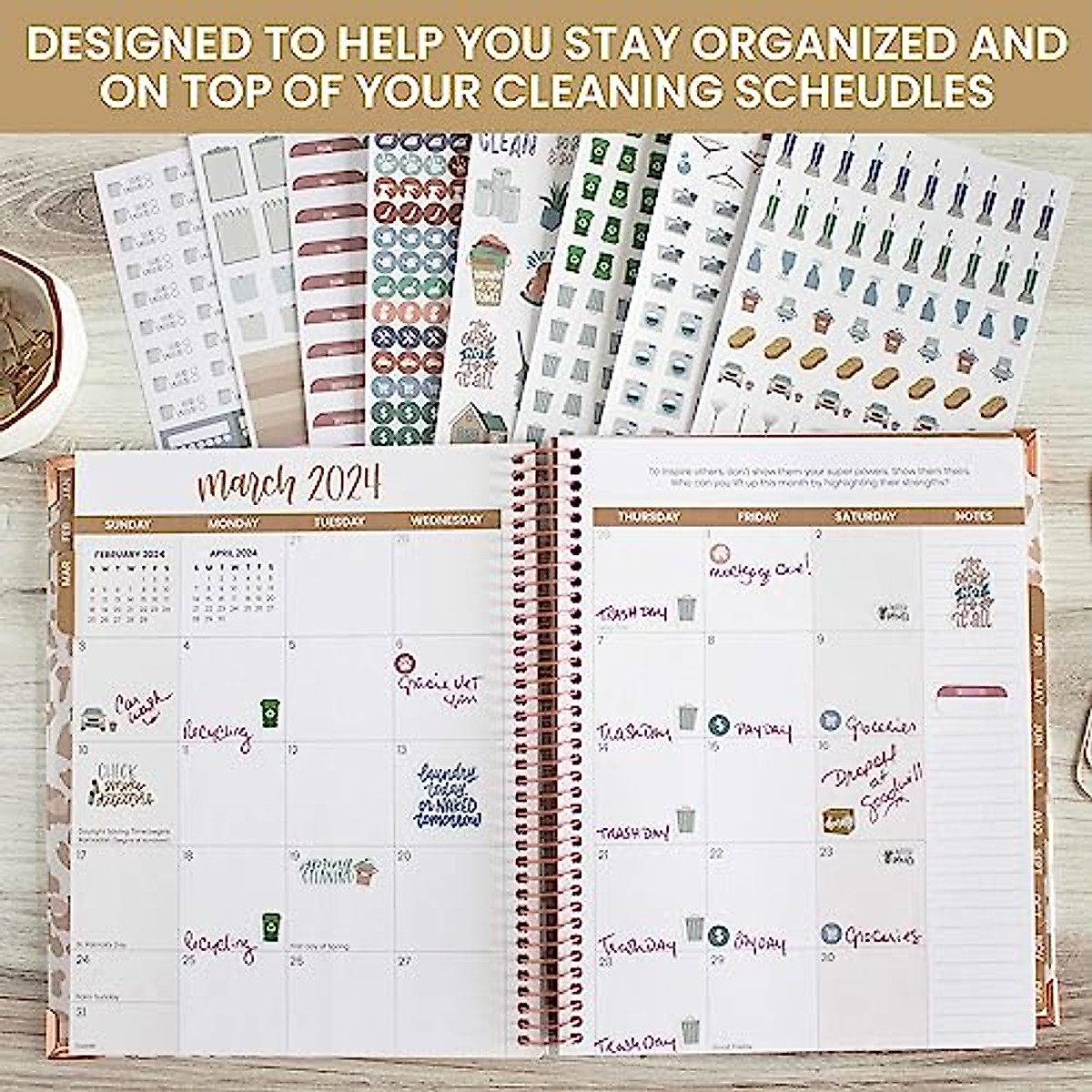 bloom daily planners Household Chores Planner Stickers -Essential Variety Pack for Home Productivity - To-Dos, Errands, Seasonal Tasks - 8 Sheets / 736 Stickers - Illustrated Icons & Quotes for Planning & Organization