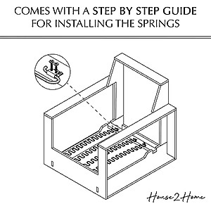 House2Home 27" Couch Spring Repair Kit to Fix Sofa Support for Sagging Cushions - Includes 4pk of Springs, Upholstery Spring Clips, Seat Spring Stay Wire, Screws, and Installation Instructions
