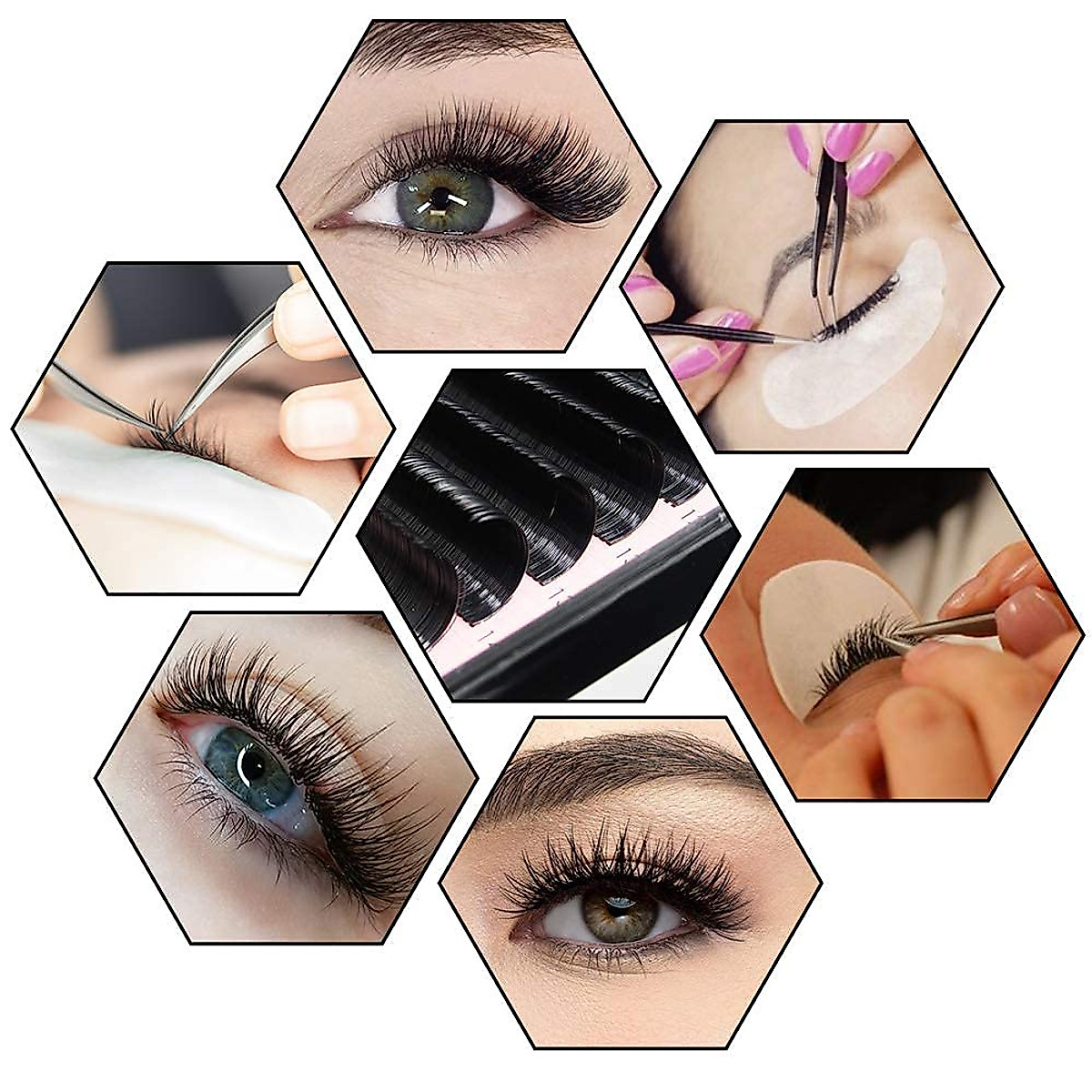 QUEWEL Eyelash Extensions Ellipse Flat 0.15mm Curl D Mix-9-16mm Matte Black|0.15/0.20mm Curl C|CC|D|DD Mix-8-15mm Mix-9-16mm Single 8-18mm|(0.15 D Mix9-16)