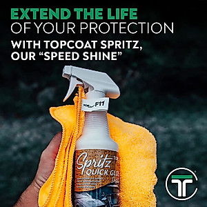 TopCoat Spritz Quick Detailer Spray - Car Detail Spray - Surface Drywash - Exterior Care Products - 16-Ounce Spray Bottle