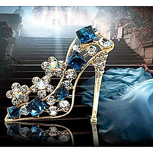 Shuiniba High Heels Shoes Shape Brooch Pin for Women Brides Created Brooch Size 4.2×3.9cm
