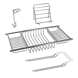 Insputer Stainless Steel Bathtub Caddy Tray, Expandable Bath Tub Tray Racks Shower Organizer for Luxury Bathroom with iPad Book Holder&Removable Wine Glass Holder Bath Accessories