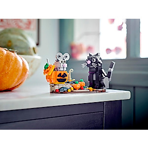 LEGO Halloween Cat & Mouse 40570 Building Kit, Whimsical Halloween Décor with Adorable Cat, Mouse, and Pumpkin Toys, Halloween Toy