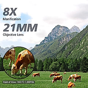 SkyGenius 8x21 Small Compact Lightweight Binoculars for Concert Theater Opera .Mini Pocket Folding Binoculars w/Fully Coated Lens for Travel Hiking Bird Watching Adults Kids(0.38lb)